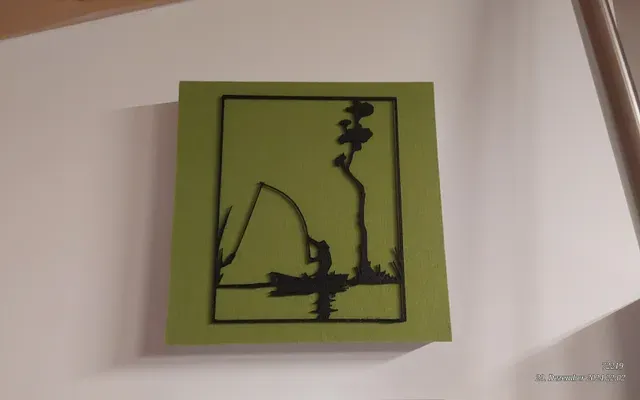 Rustic Fishing Silhouette Wall Art by JuraSvebis - MakerWorld