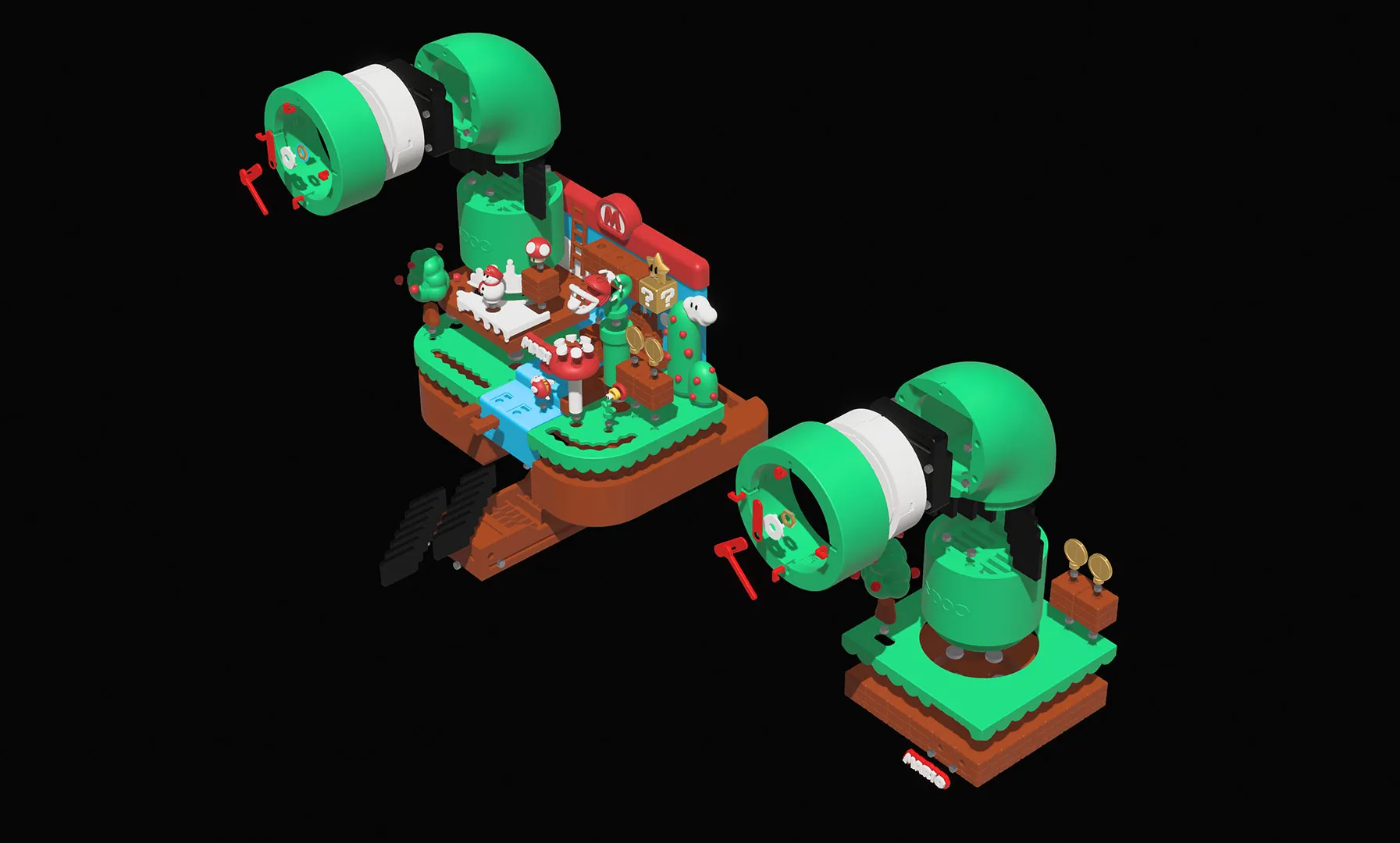 Switch Mario creative clock base Panoramic version by canmaxfire ...