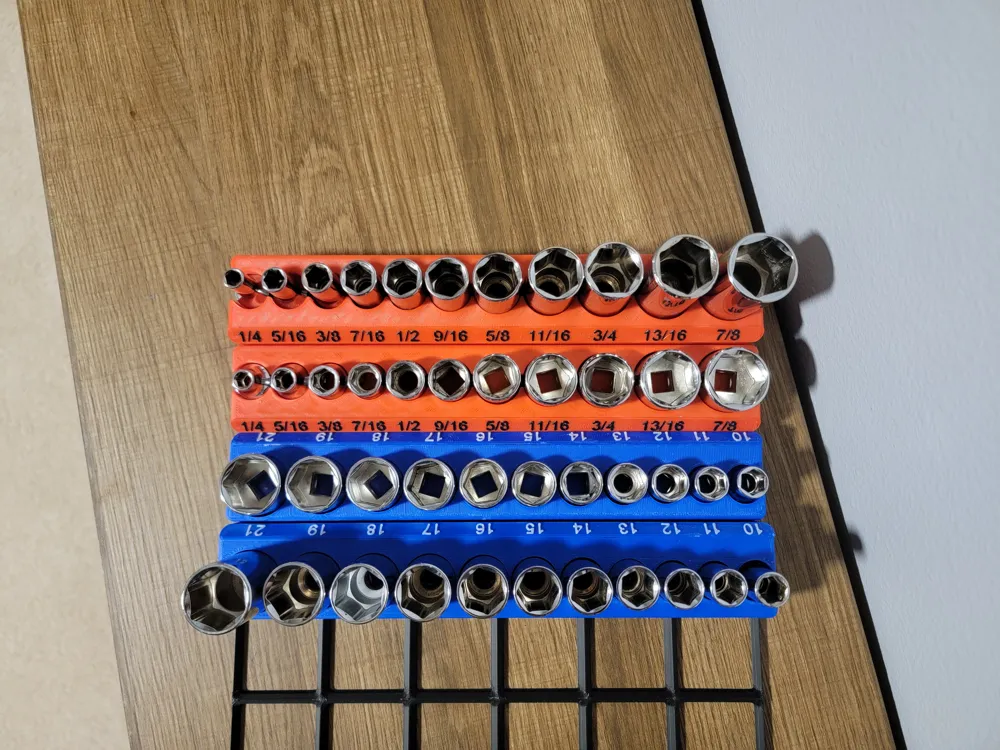 Socket Holders 3/8" Drive - Gridfinity (1 row) by ADHDid MakerWorld: Download Free 3D Models