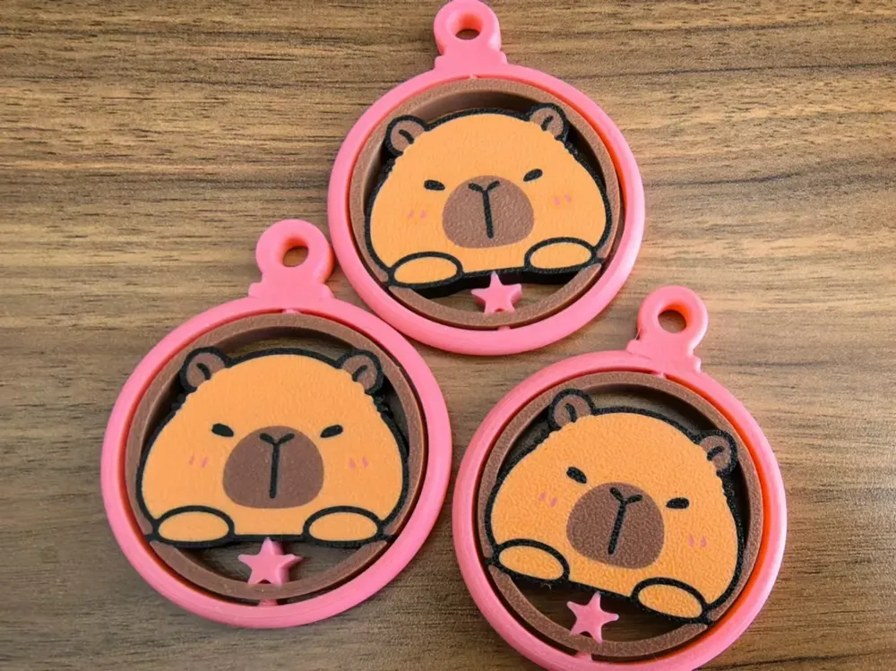 Capybara Keychain Four-Color Rotation by deamon - MakerWorld