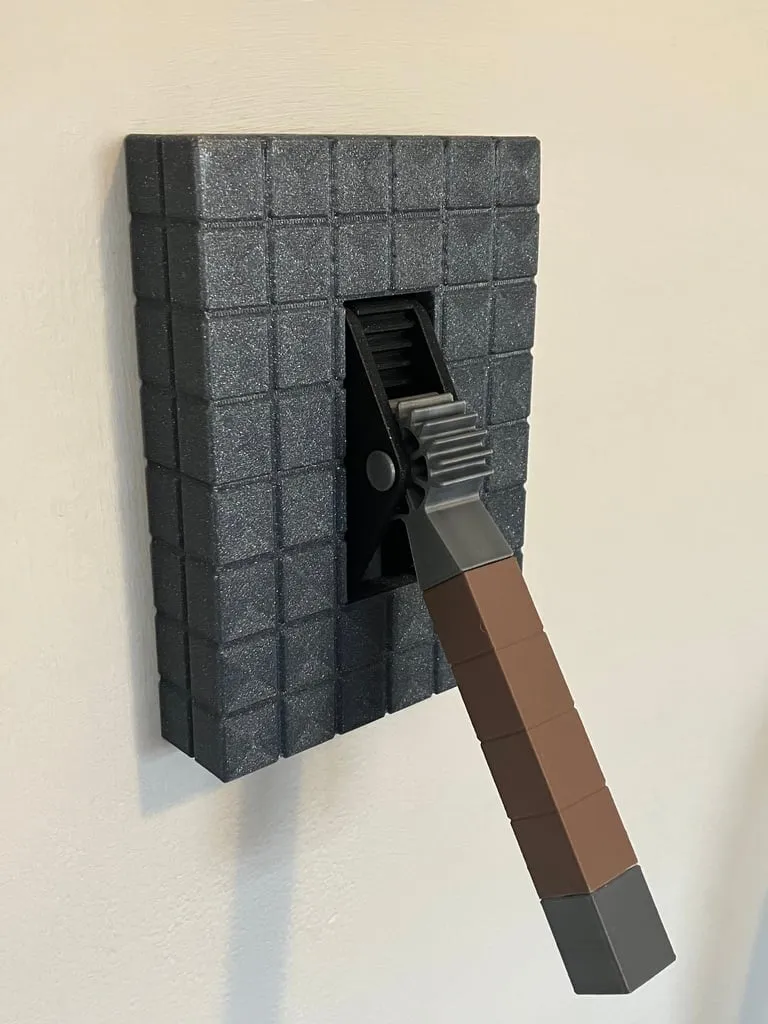 Minecraft Geared Lever Switch (Flat switch) - Free 3D Print Model ...