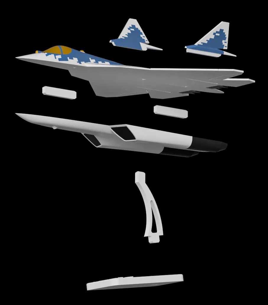 Su-57 Felon Plane Kit Card - Free 3D Print Model - MakerWorld