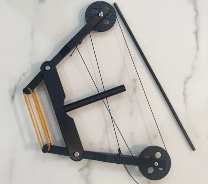 Pulley Bow, Miniature Toy Bow by yexu_1989 - MakerWorld