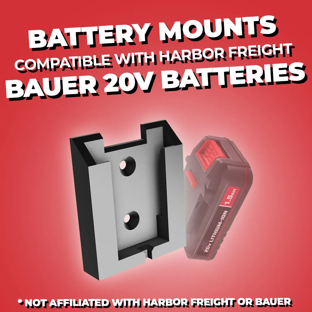 Hercules 20V Battery Wall Mount - Multiboard Mount - Free 3D Print ...