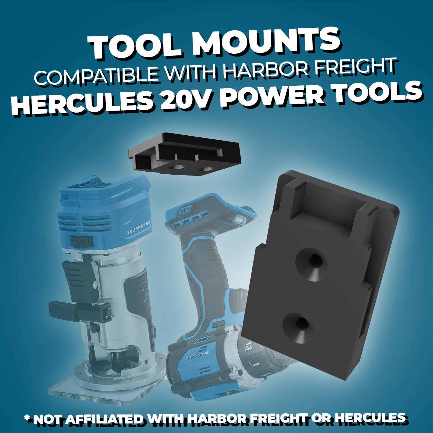 Hercules 20V Battery Wall Mount - Multiboard Mount - Free 3D Print ...
