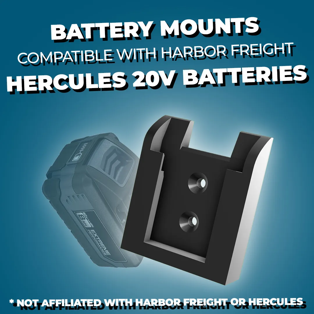 Hercules 20V Battery Wall Mount - Multiboard Mount - Free 3D Print ...