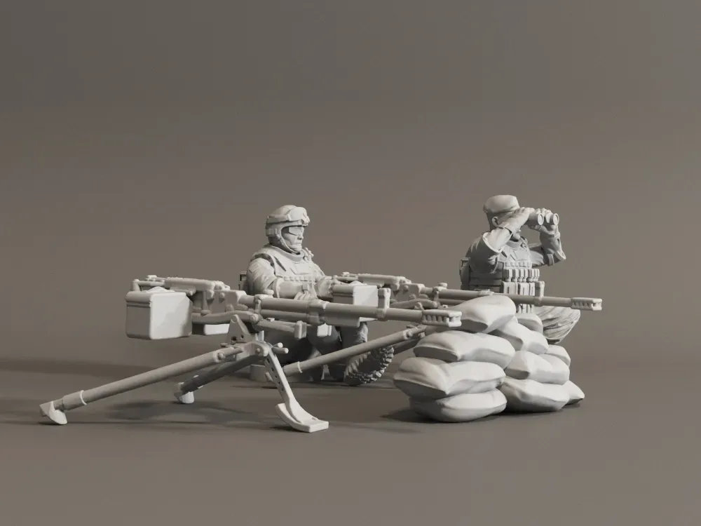 Heavy Machine Gunner Figurine by 天天向上 MakerWorld: Download Free 3D Models