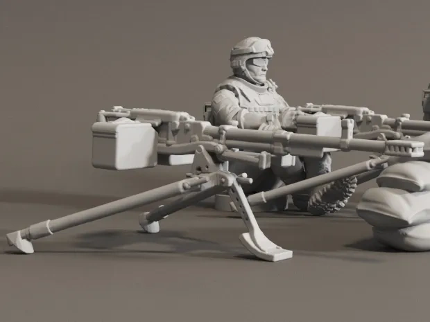 Heavy Machine Gunner Figurine by 天天向上 MakerWorld: Download Free 3D Models