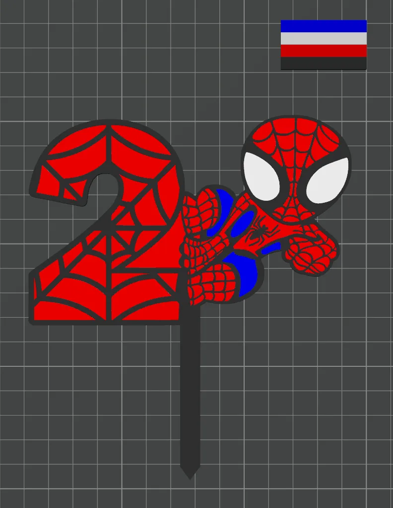 Spiderman 2 birthday cake topper by Design Lerk - MakerWorld