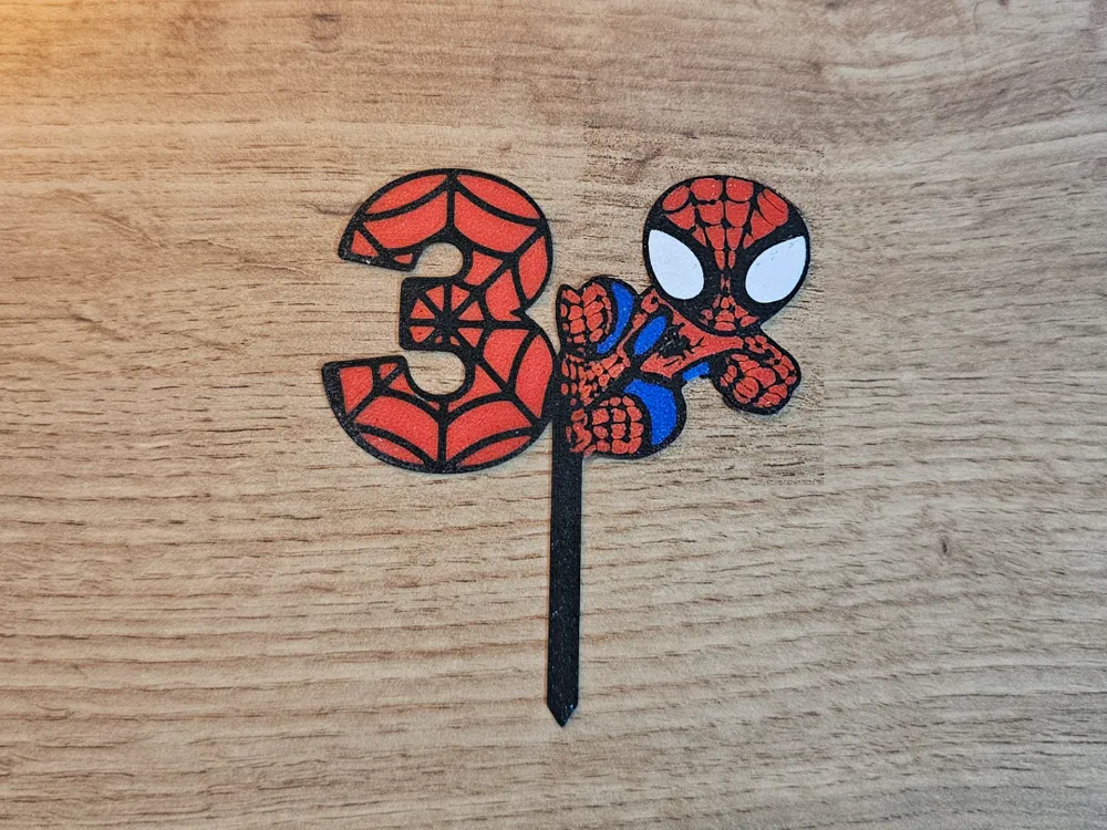 Spiderman 3 birthday cake topper - Free 3D Print Model - MakerWorld
