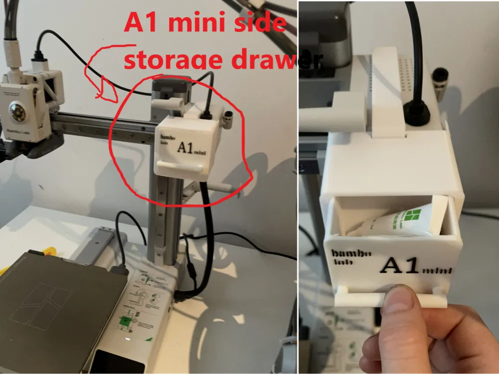 A1 mini Seitenablage Schublade von 3D designs - MakerWorld