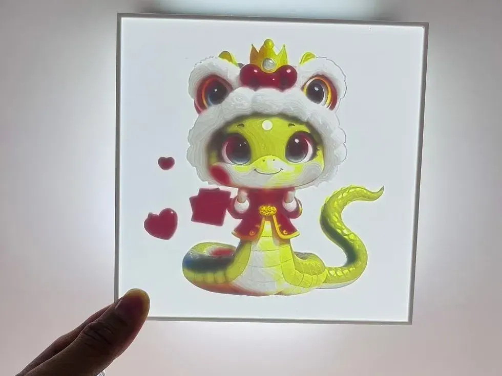 Year of the Snake Mascot Colorful Lithophane by 火宅 - MakerWorld