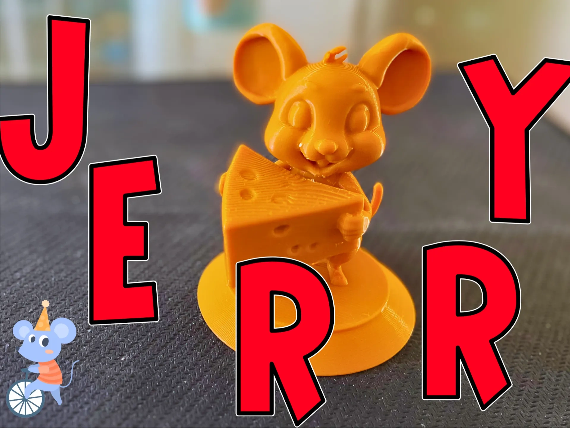 The classic Tom and Jerry character Jerry holding a cheese model by ...