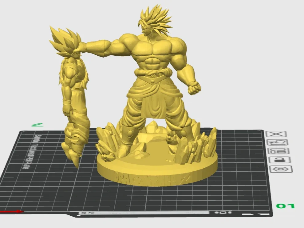 3D Printed - Broly vs Goku Dragon Ball Anime Character Desktop ...