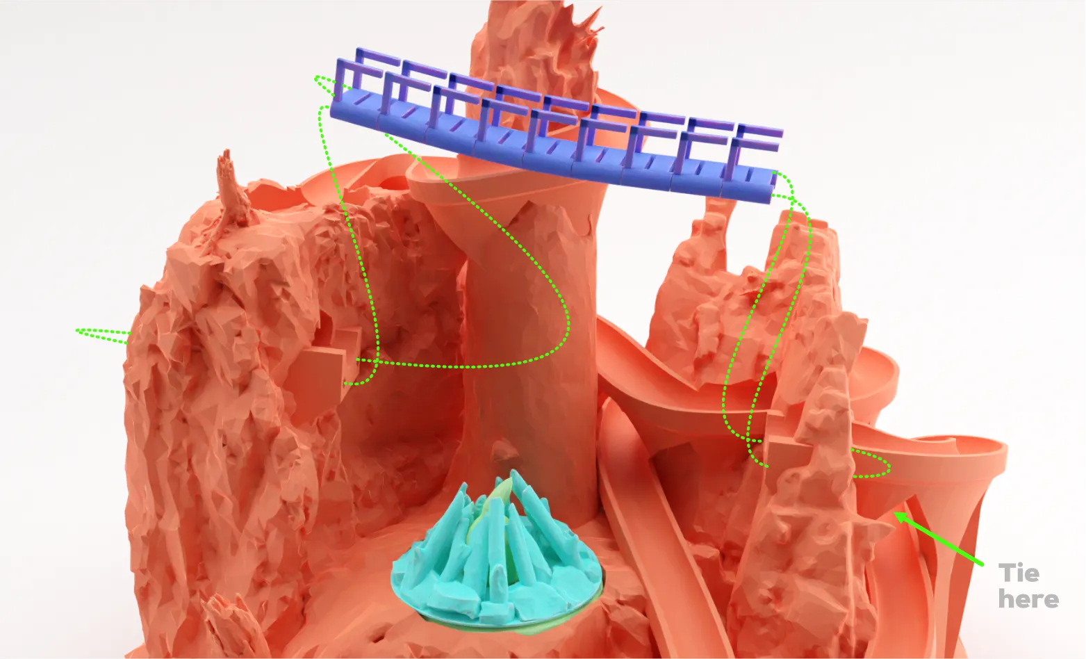Forest Marble Run - Swinging Bridge & 360˚ Detail - Free 3D Print Model ...