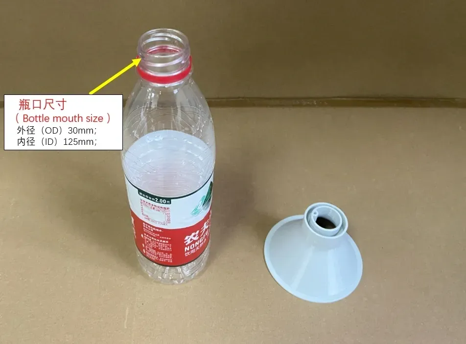 Spill-Proof Plastic Bottle Funnel—Hands-Free Operation (Universal ...