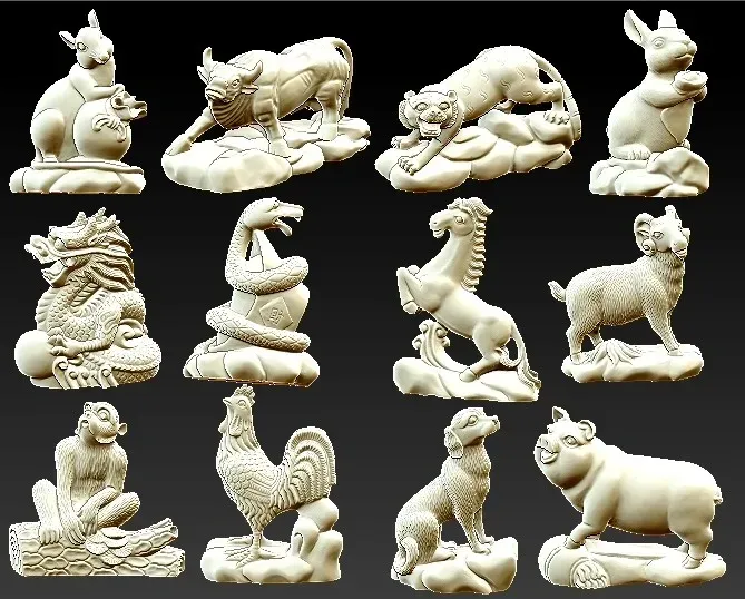 12 Zodiac Animal Figurines, Individual Chinese Zodiac Models by 伟&jing ...