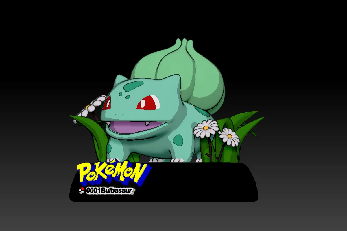 Bulbasaur Pokédex Entry 1 Bulbasaur (Assembled Version) - Free 3D Print ...