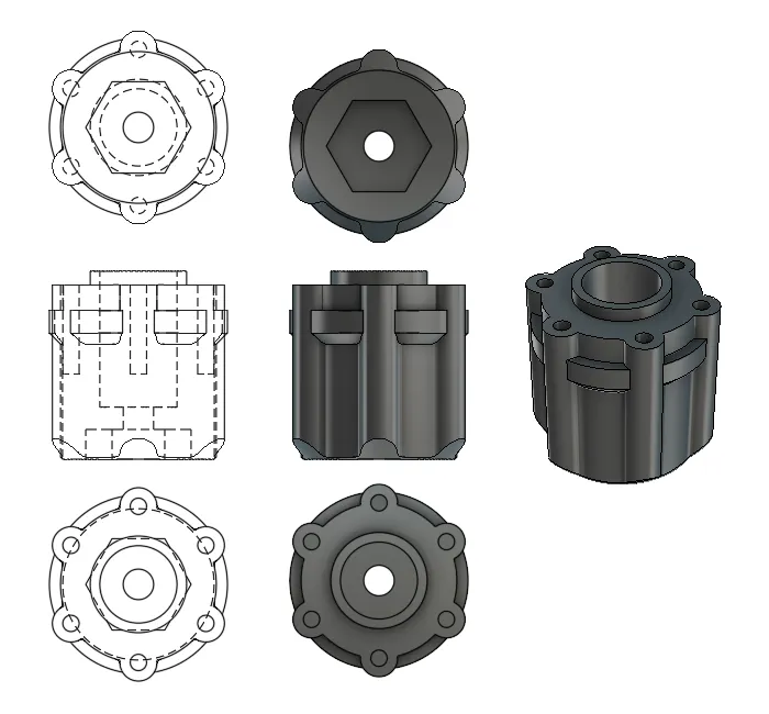 J Concepts monster truck wheel adaptor to 12mm hex - Free 3D Print ...