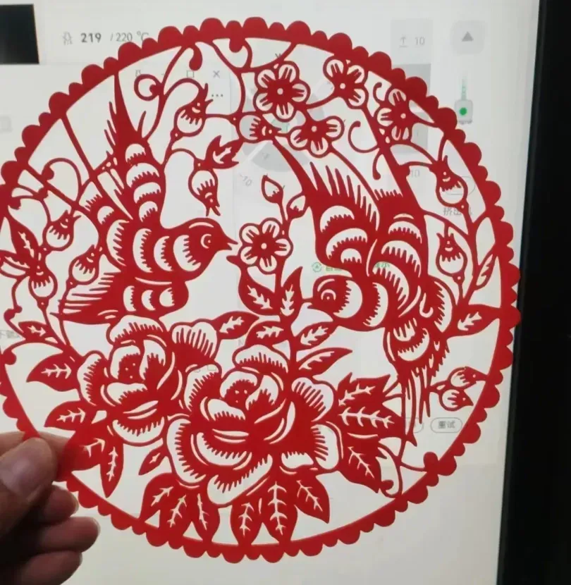 Window flowers paper-cutting Chinese New Year swallows returning home ...