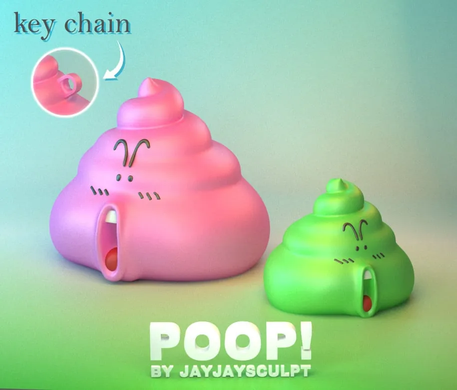 POOP Key Chain by jayjaysculpt MakerWorld: Download Free 3D Models