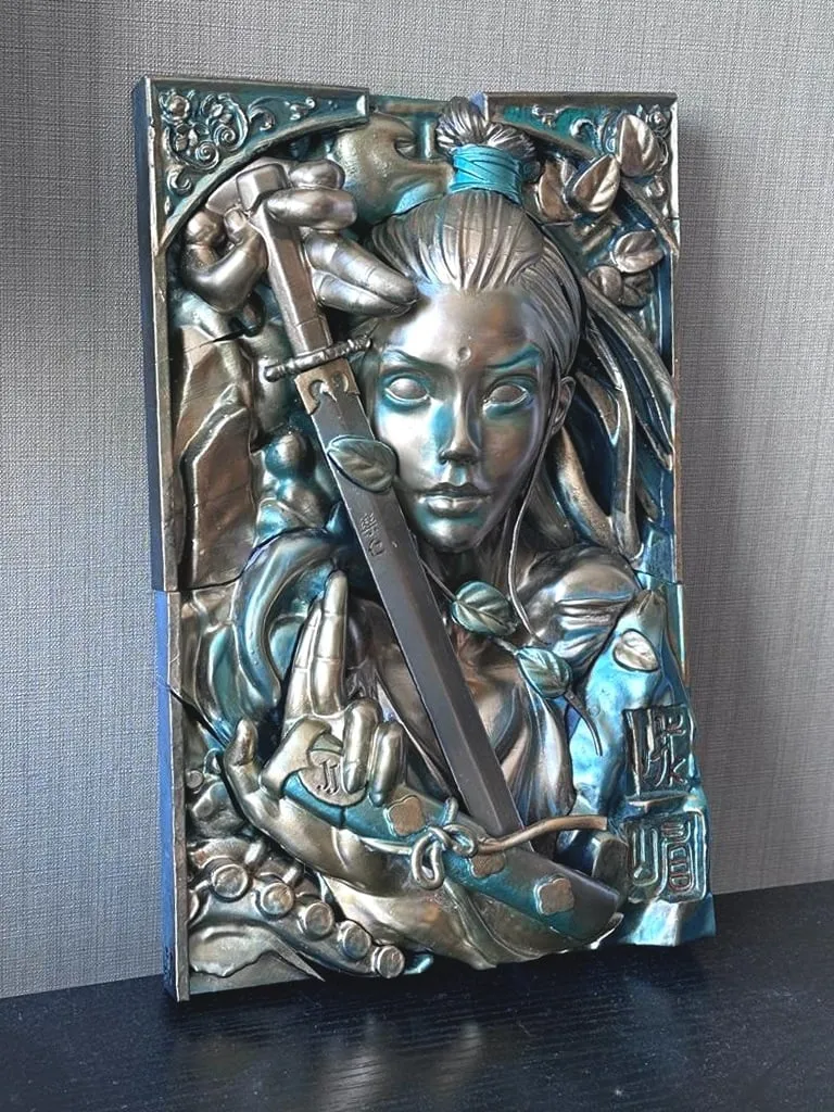 Wuxia sword wall relief sculpture by jayjaysculpt - MakerWorld