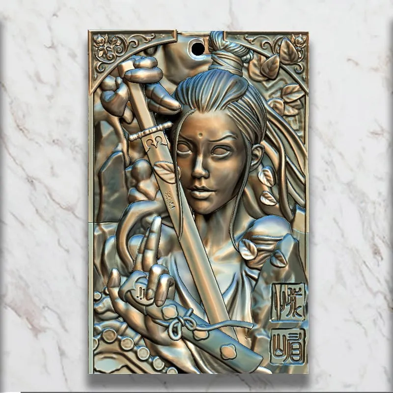 Wuxia sword wall relief sculpture by jayjaysculpt - MakerWorld