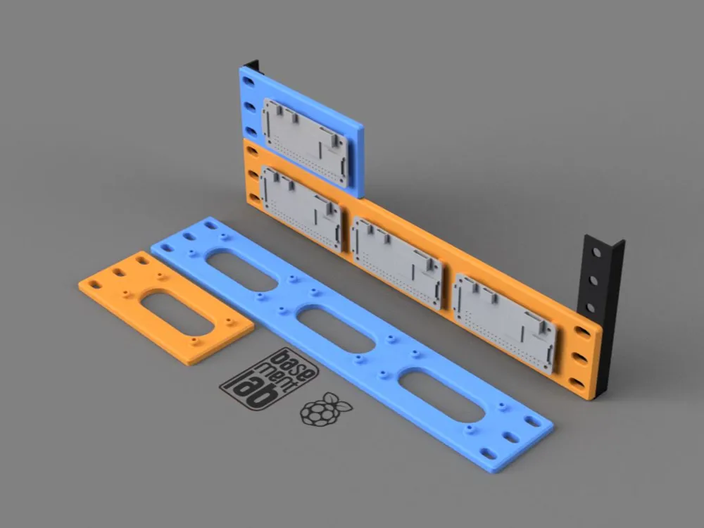 Raspberry Pi Zero 10" Rack Mount Bracket Panel by BasementLAB ...