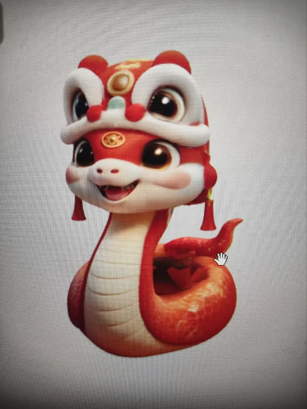 A tiny snake wearing a lion dance headdress by user_2052704866 - MakerWorld