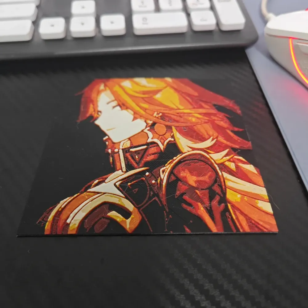 Genshin Impact Pyro Archon Murata Lithophane Fridge Magnet by Nok ...