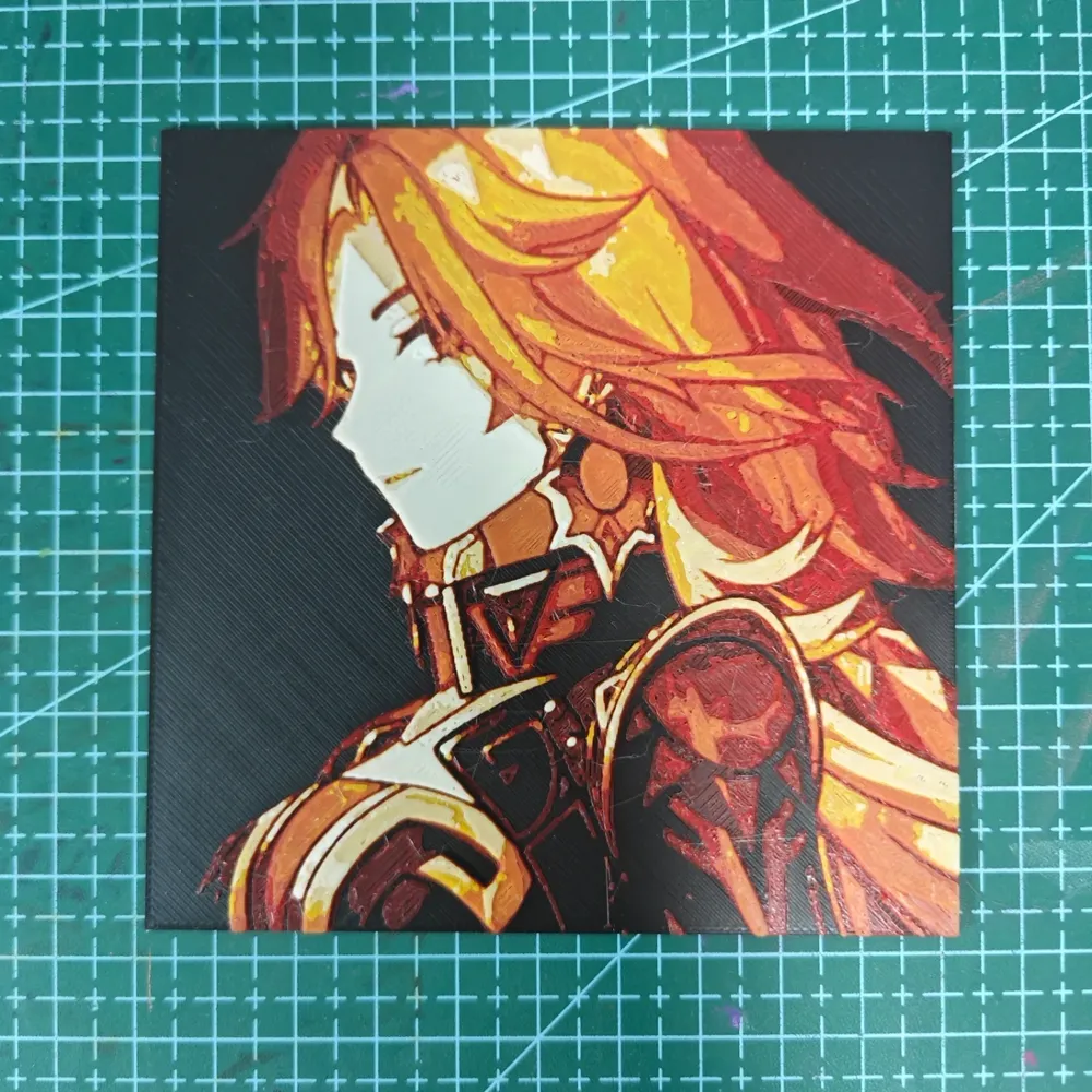 Genshin Impact Pyro Archon Murata Lithophane Fridge Magnet by Nok - MakerWorld