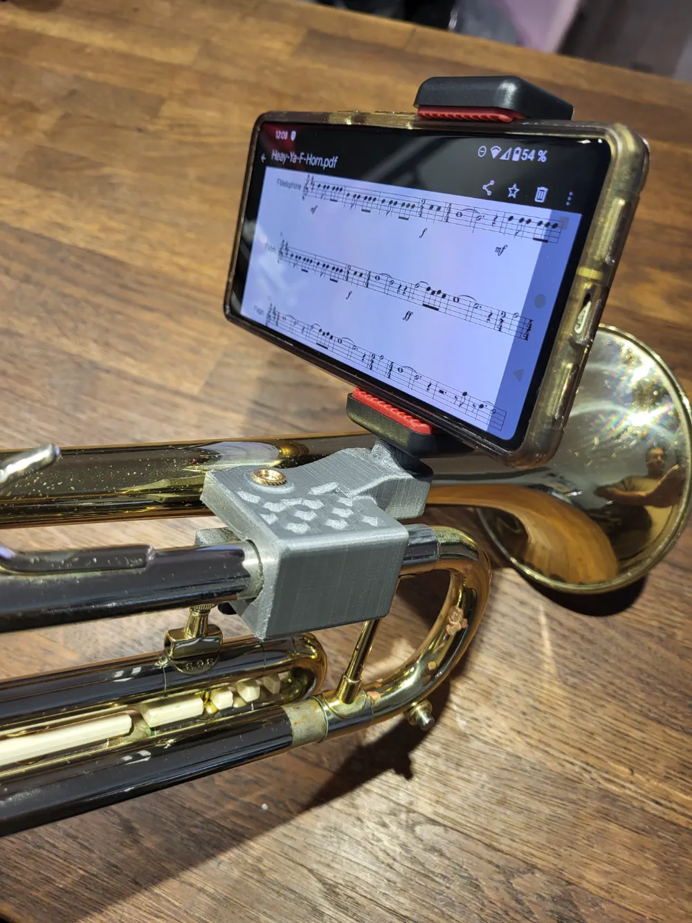 smartphone bracket for trumpet - Free 3D Print Model - MakerWorld