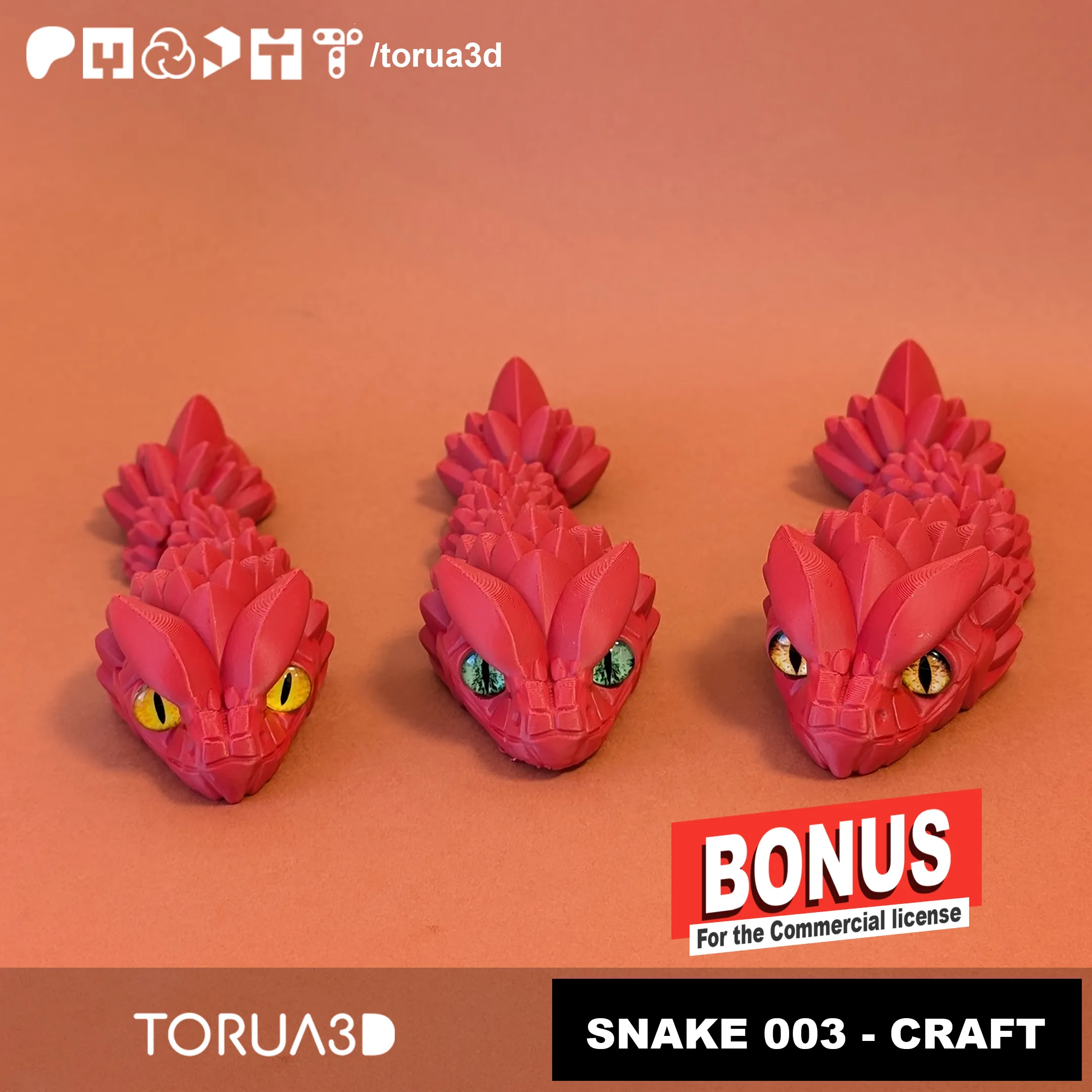 Articulated Snake 003 - Print in place - 3mf - STL - Free 3D Print ...