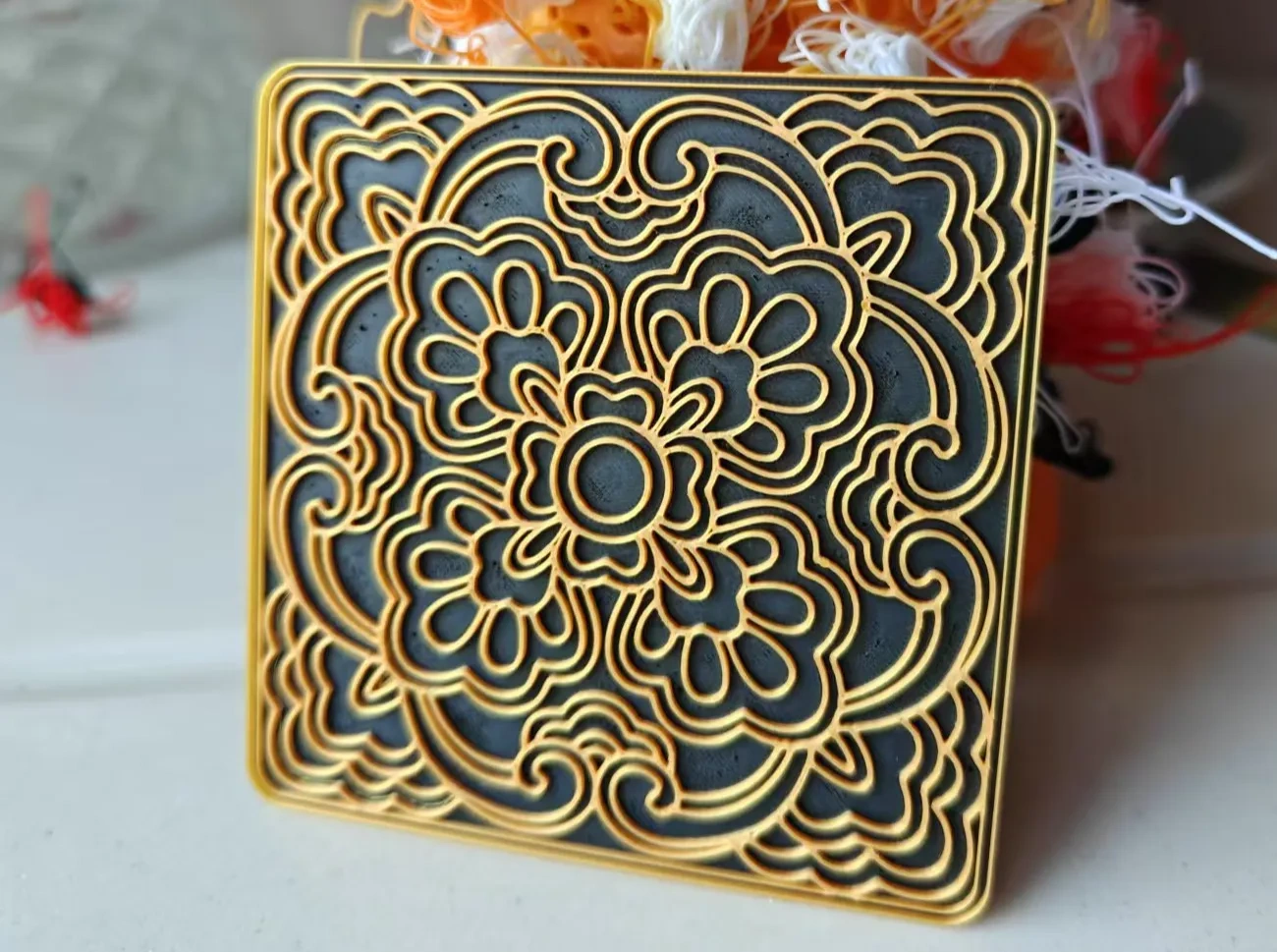 Cloisonné Enamel; Lotus-Bead Round Flower Pattern by 汤圆 - MakerWorld