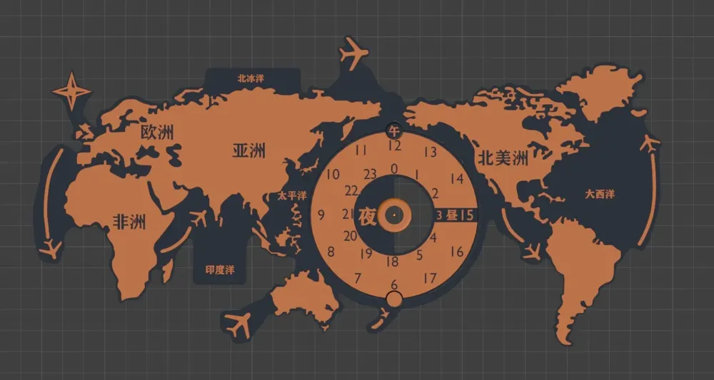 World Map Clock by user_3205847771 - MakerWorld