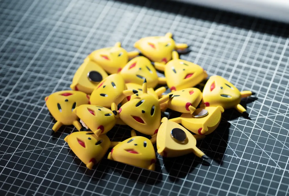 0.25 Pikachu Grimace Fridge Magnet by Ikeda - MakerWorld