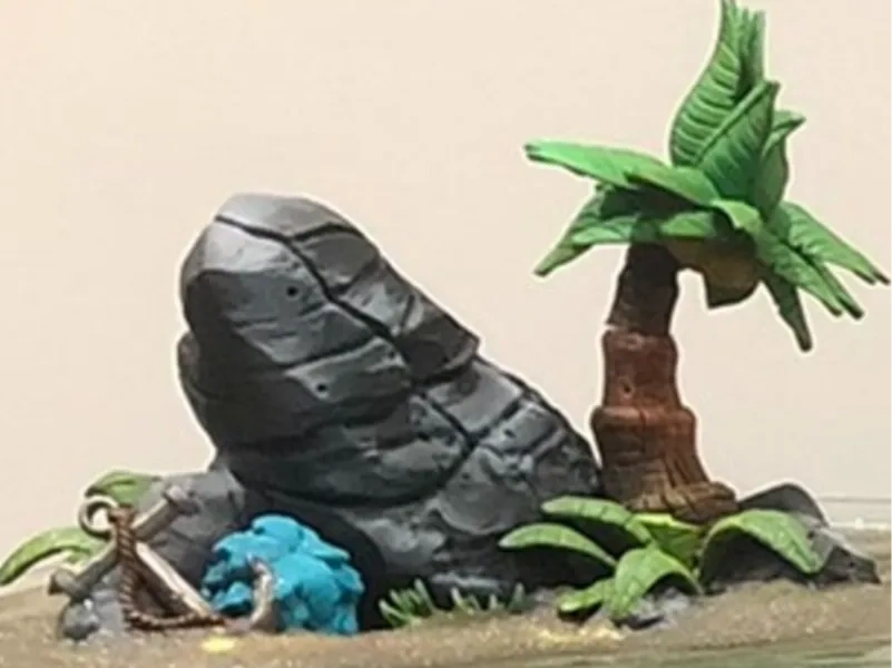 Seashore rocks coconut palm trees boat anchor by pokemon player ...