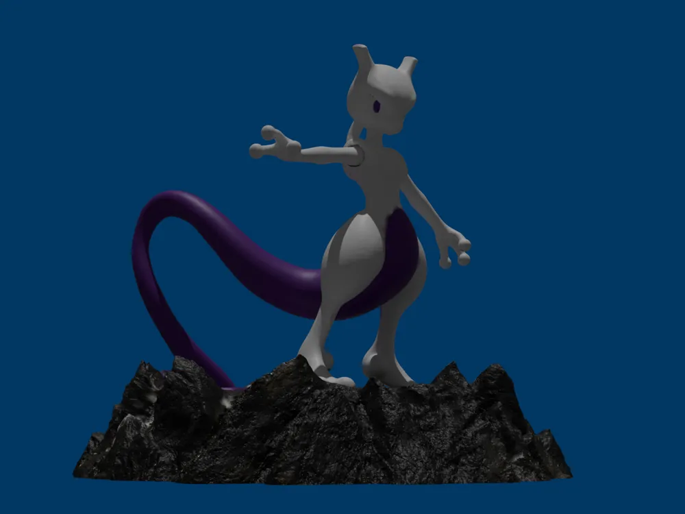 Mewtwo Pokémon with Base by T-light - MakerWorld