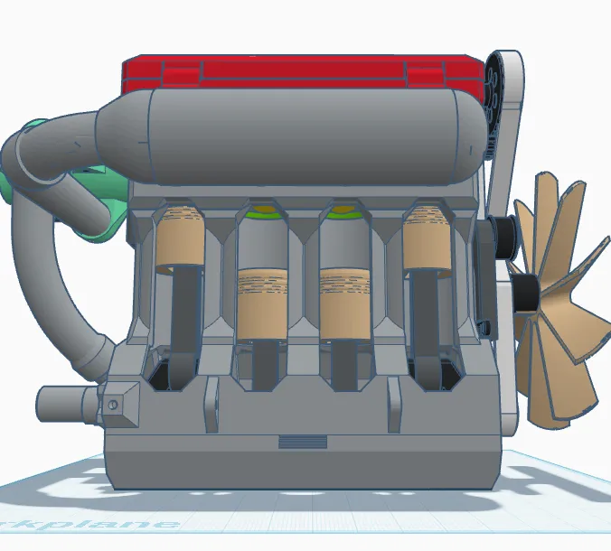 turbo charged model v4 engine by Kion - MakerWorld