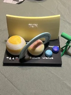 Scale model of solar system with labels Remixed by Plugr12 - MakerWorld