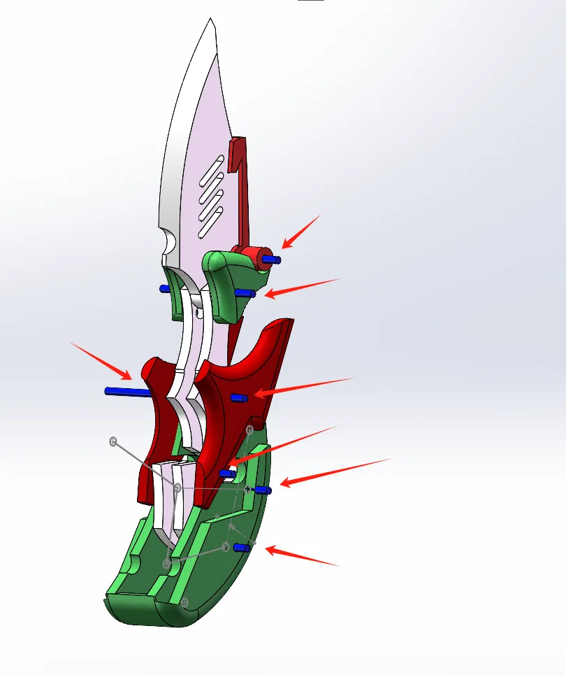 Folding knife can transform into a short bayonet - Free 3D Print Model ...
