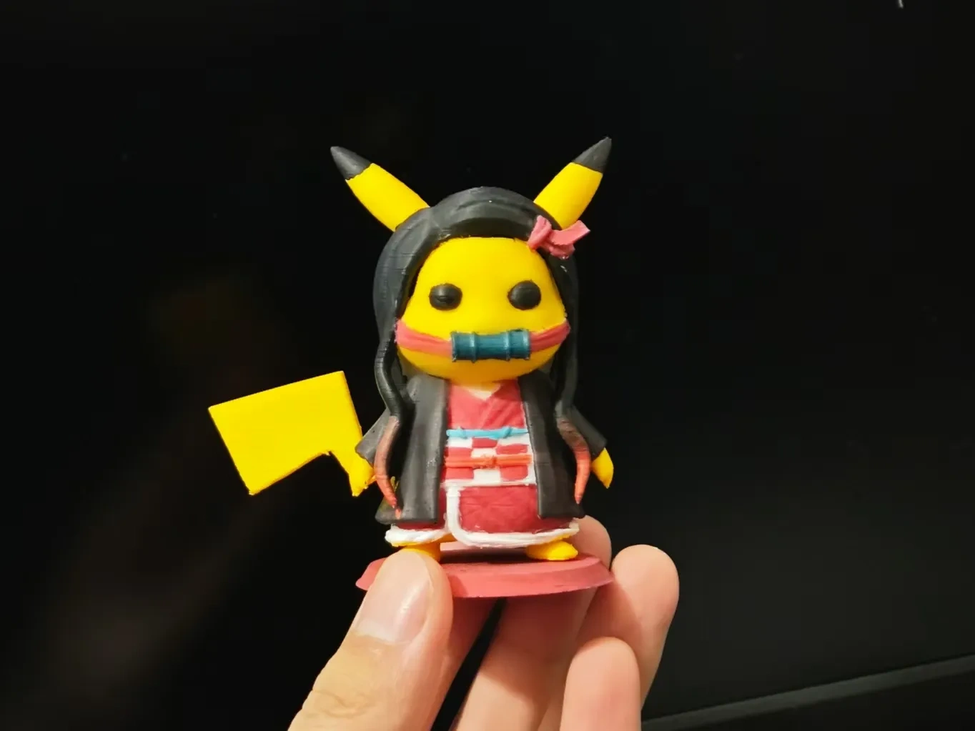 Pikachu cosplaying as Nezuko Kamado by 码喽2号 - MakerWorld