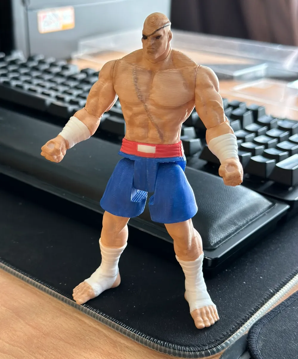 Street Fighter Sagat - Free 3D Print Model - MakerWorld
