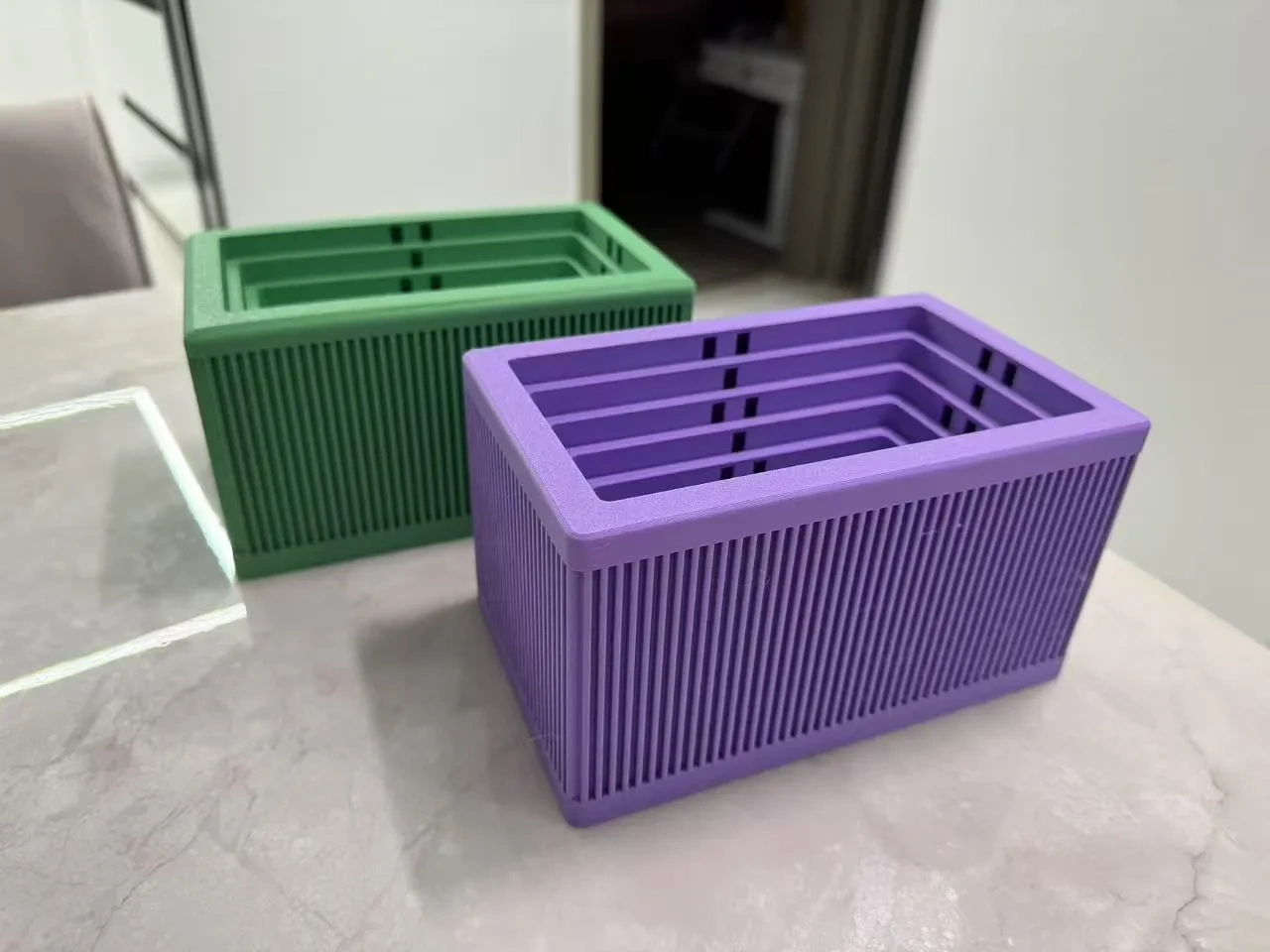 Shipping Container - Striped Tissue Box by user_1459844263 - MakerWorld