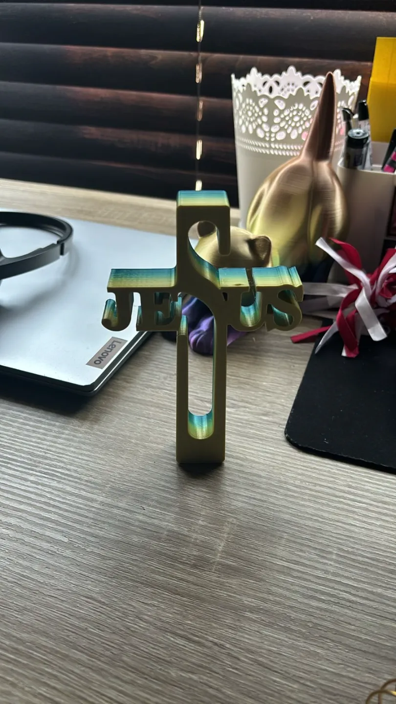 Jesus font cross - 150mm High by BlackSheepStudio MakerWorld: Download ...