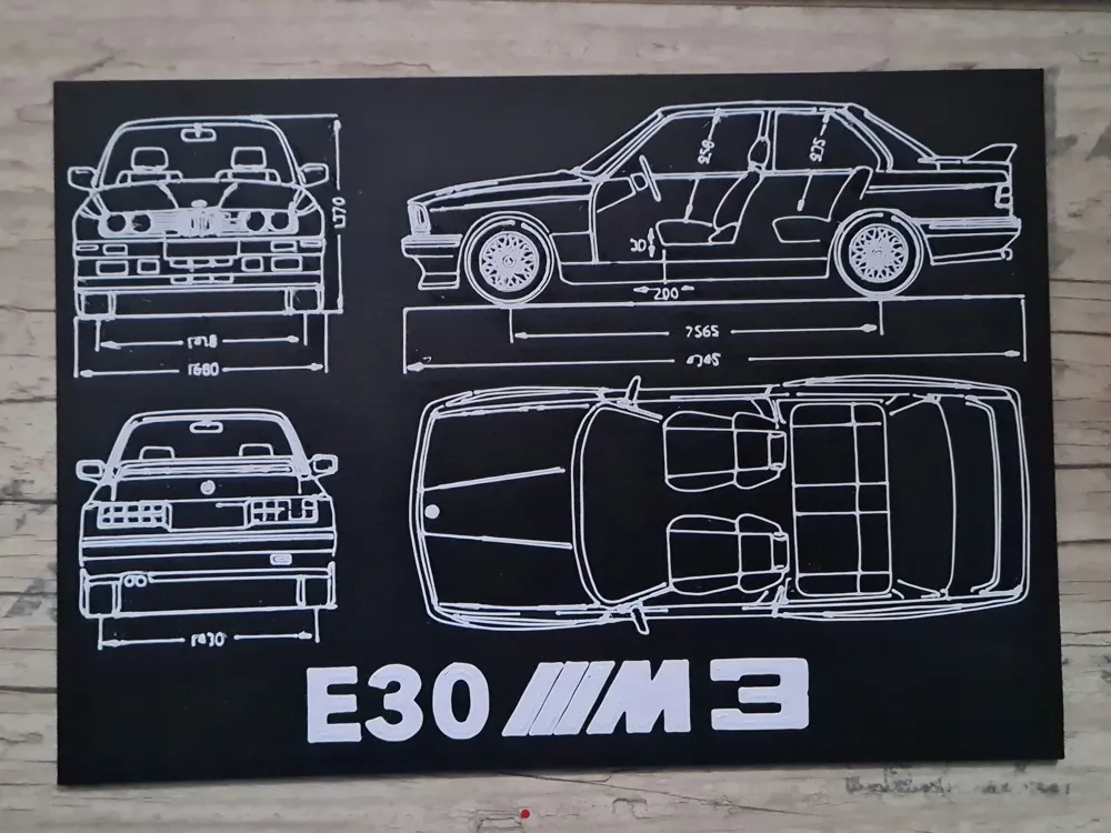 Blueprint BMW E30 M3 by CptLuke - MakerWorld