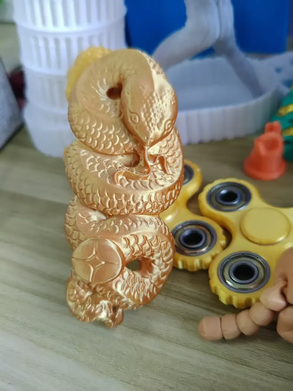 Double Happiness Snake Amulet, Zodiac Snake Handheld Ornament by ABAB ...