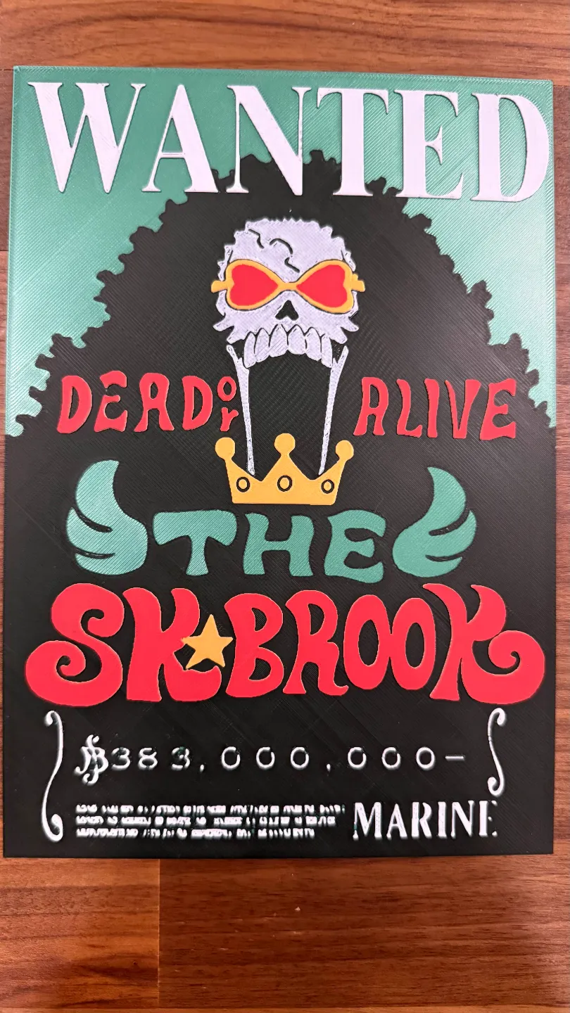 One Piece - The SK Brook Wanted Poster by Pretty Okay Prints - MakerWorld