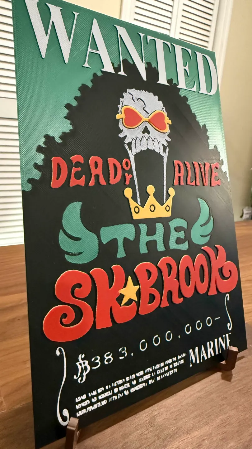 One Piece - The SK Brook Wanted Poster by Pretty Okay Prints - MakerWorld
