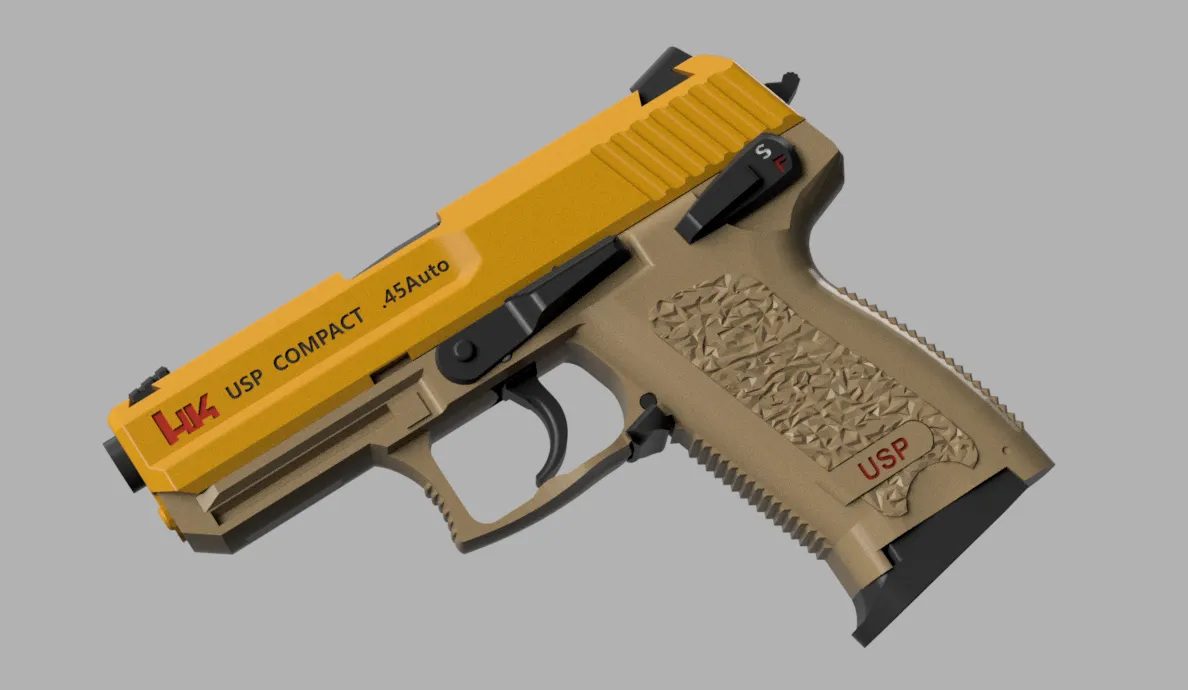 H&K USP .45 COMPACT Toy pistol(No move or launch) by 补补觉去 MakerWorld ...